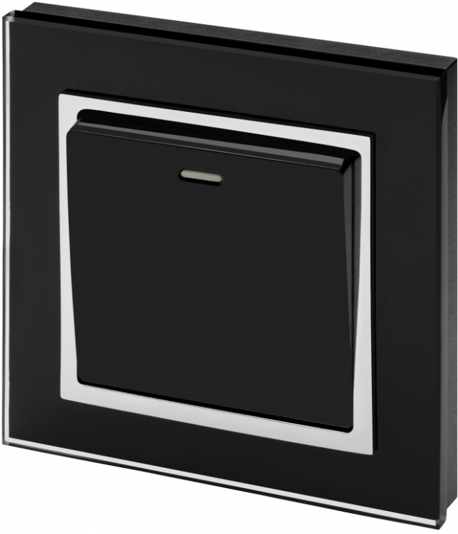 Retrotouch Crystal Black Chrome Trim 1 Gang 2 Way Mechanical Light ...