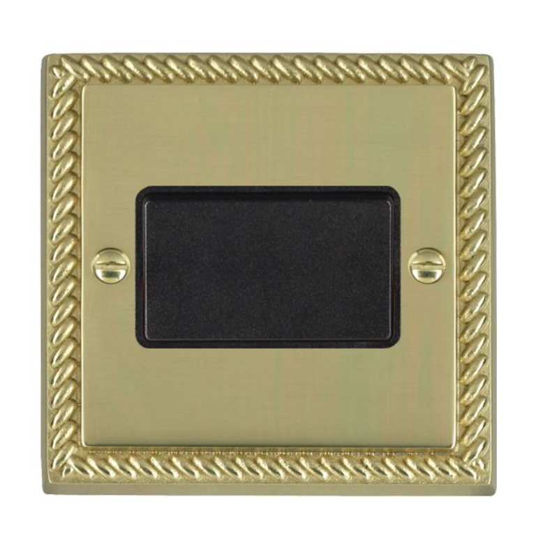 Hamilton Cheriton Georgian Polished Brass 1 Gang 10A Triple Pole Switch ...