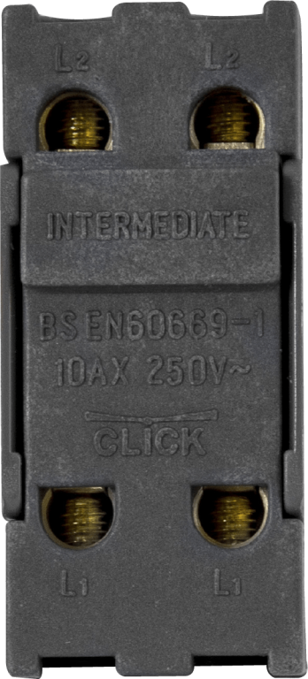 Click MiniGrid Antique Brass 10AX Intermediate Toggle Switch Module | UKES