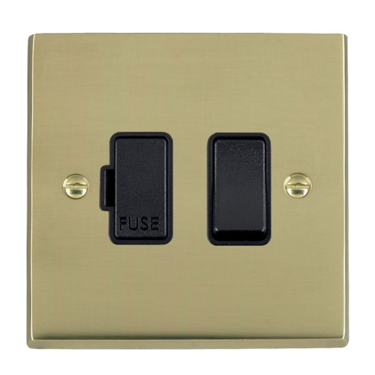 Hamilton Cheriton Victorian Polished Brass 13A Double Pole Switched ...