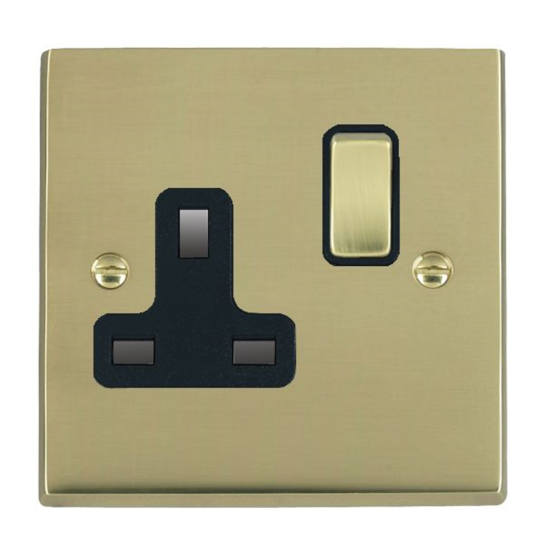 Hamilton Cheriton Victorian Polished Brass 1 Gang 13A Double Pole ...