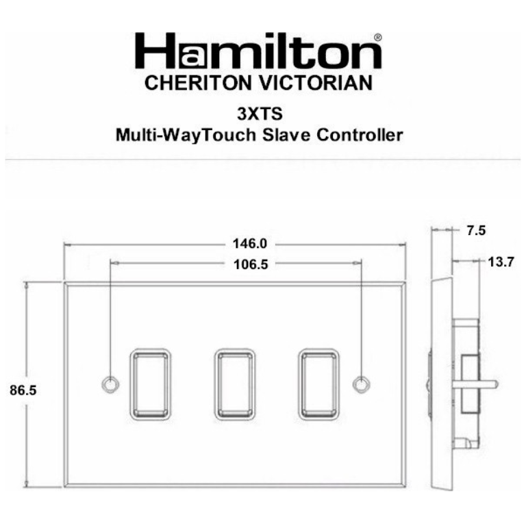 Hamilton Cheriton Victorian Antique Brass 3 Gang Multi-Way Touch ...