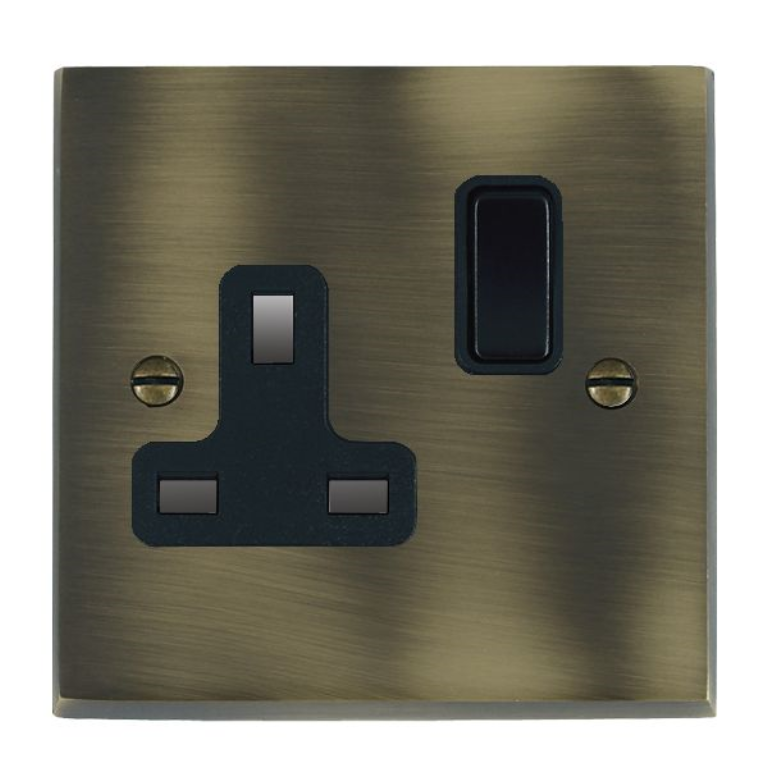 Hamilton Cheriton Victorian Antique Brass 1 Gang 13A Double Pole ...