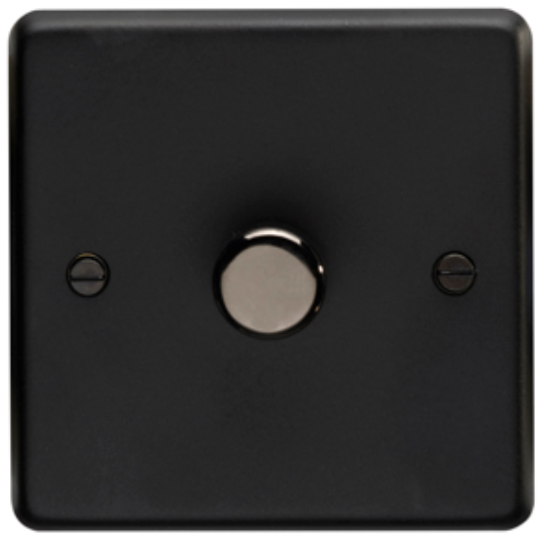 Eurolite Stainless Steel Matt Black 1 Gang 120w LED Dimmer Switch with ...
