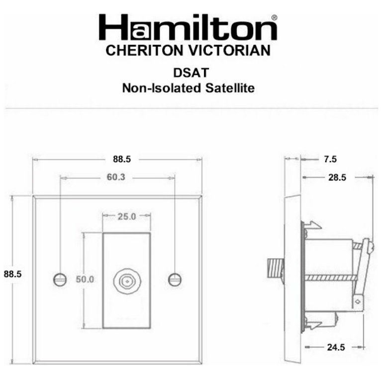 Hamilton Cheriton Victorian Satin Brass 1 Gang Non-Isolated Digital ...