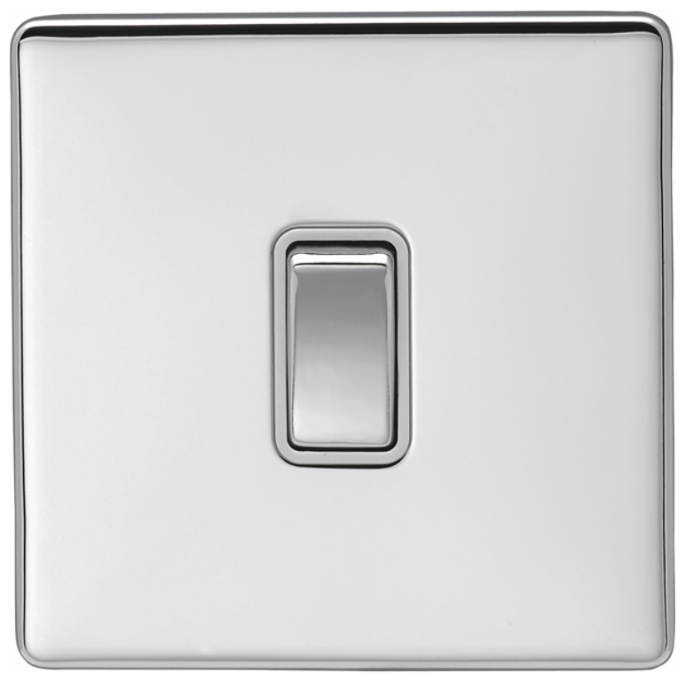 Eurolite Concealed 6mm Polished Chrome 1 Gang 10amp 2way Switch with ...