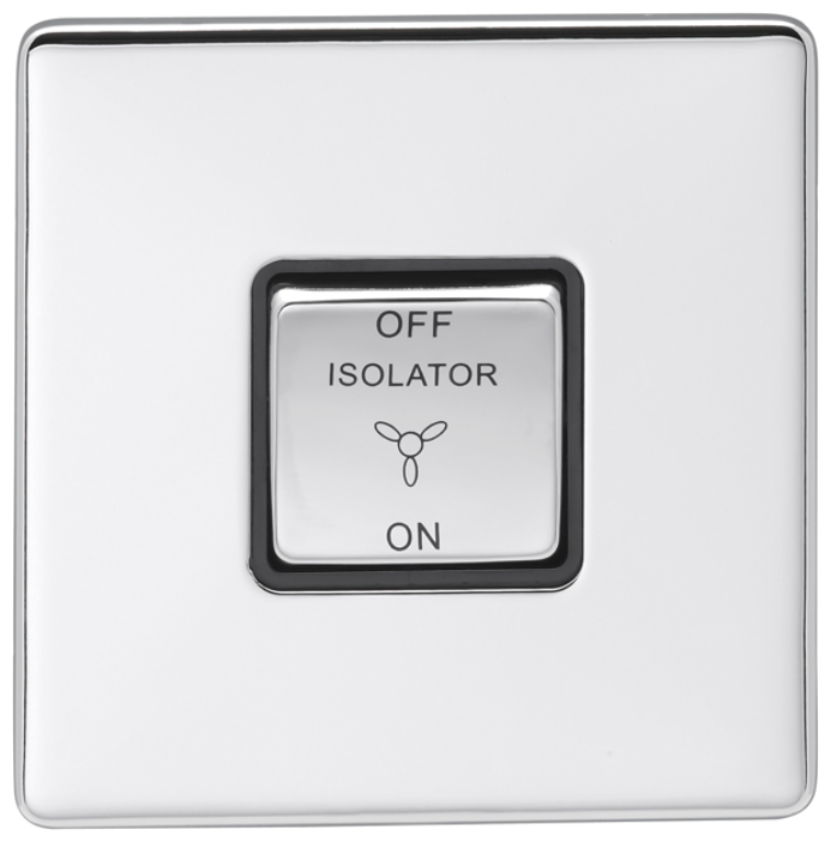 Eurolite Concealed 6mm Polished Chrome 1 Gang Triple Pole Fan Isolator ...