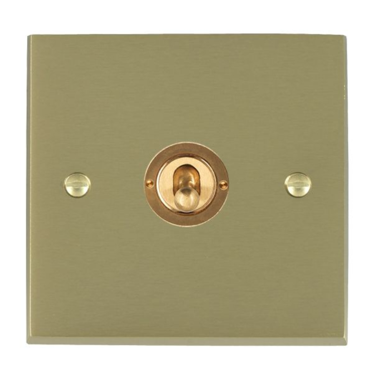 Hamilton Cheriton Victorian Satin Brass 1 Gang 10AX Push To Make/Break ...