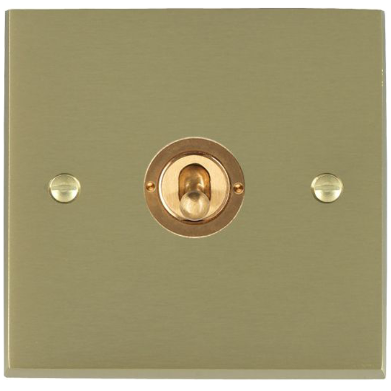 Hamilton Cheriton Victorian Satin Brass 1 Gang 10AX Push To Make/Break ...