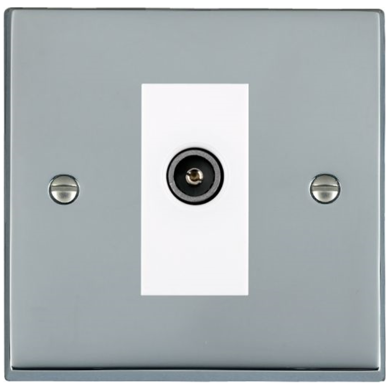 Hamilton Cheriton Victorian Bright Chrome 1 Gang Non-Isolated Female TV ...