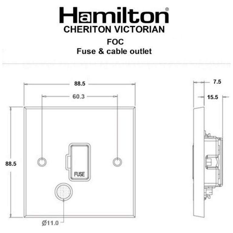 Hamilton Cheriton Victorian Bright Chrome 13A Unswitched Fused Spur and ...