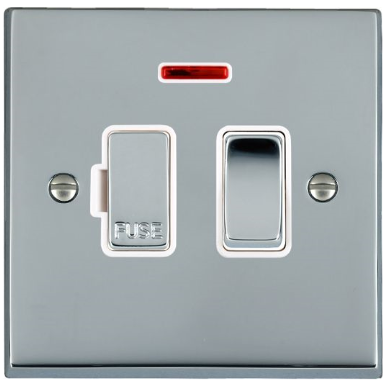 Hamilton Cheriton Victorian Bright Chrome 13A Double Pole Switched ...