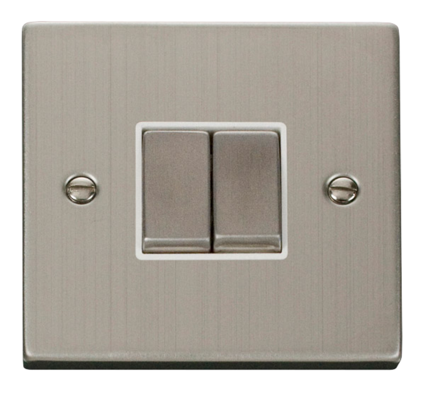 Click Deco Victorian Stainless Steel 2 Gang 2 Way 10AX Ingot Switch ...