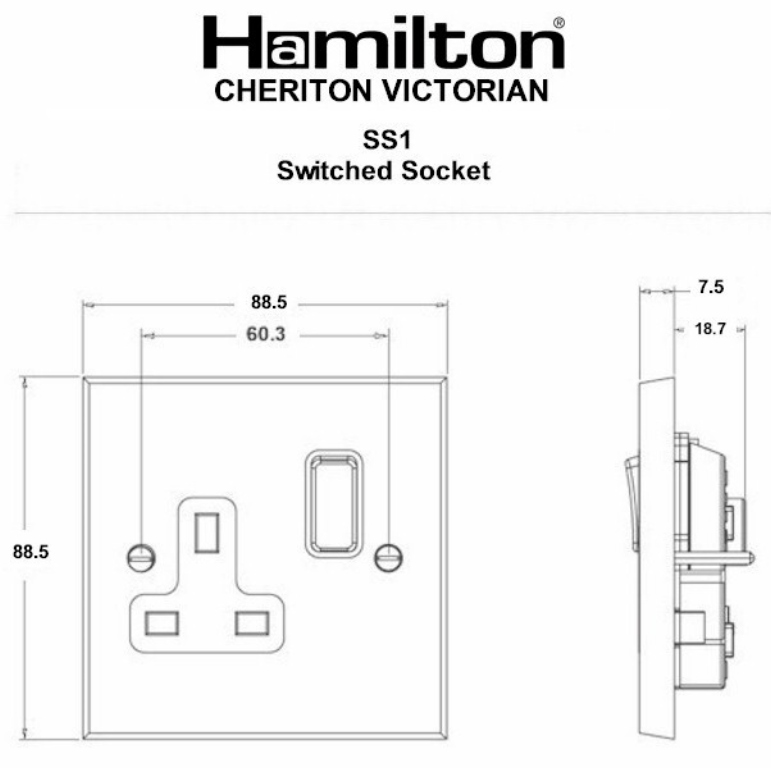 Hamilton Cheriton Victorian Bright Chrome 1 Gang 13A Double Pole ...