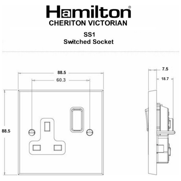 Hamilton Cheriton Victorian Bright Chrome 1 Gang 13A Double Pole ...