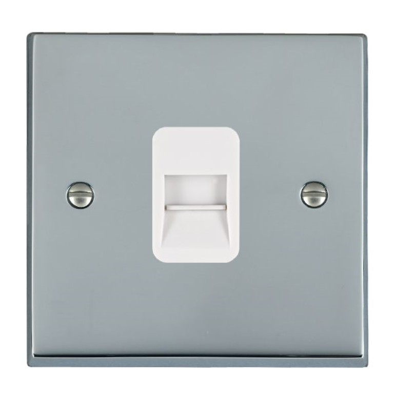 Hamilton Cheriton Victorian Bright Chrome 1 Gang Telephone Slave Socket ...