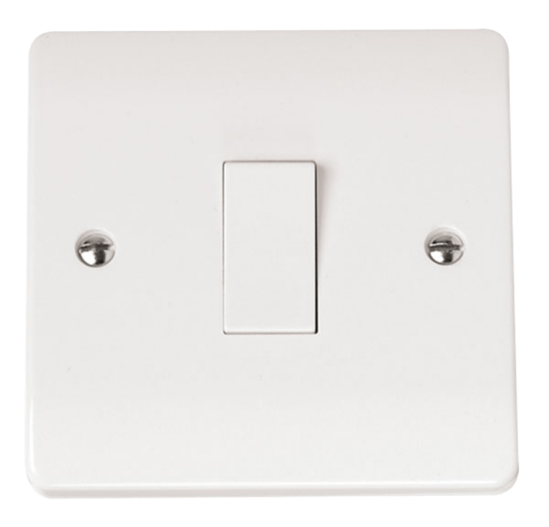 Click Mode Single 10amp 2 Way White PVC Switch | UKES