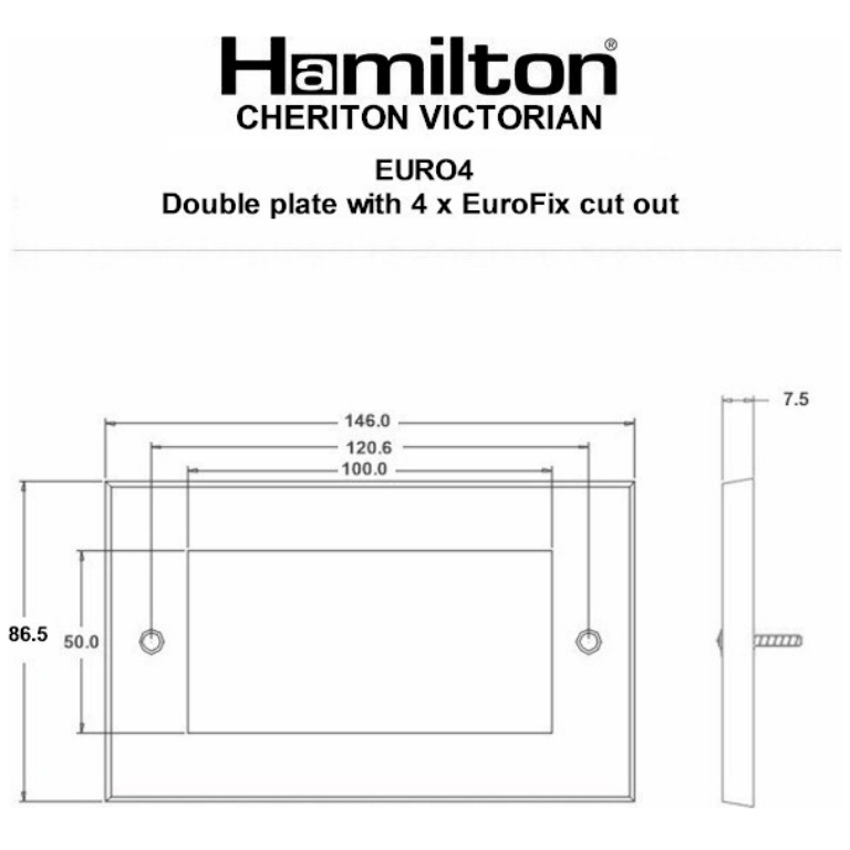 Hamilton Cheriton Victorian Satin Chrome 4 Module EuroFix 100x50mm ...