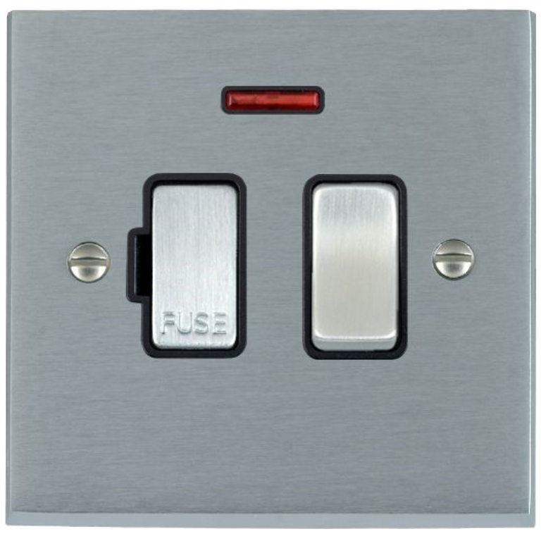 Hamilton Cheriton Victorian Satin Chrome 13A Double Pole Switched Fused ...