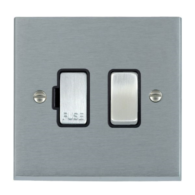 Hamilton Cheriton Victorian Satin Chrome 13A Double Pole Switched Fused ...