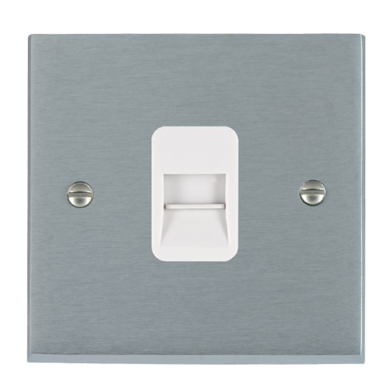 Hamilton Cheriton Victorian Satin Chrome 1 Gang Telephone Slave Socket ...