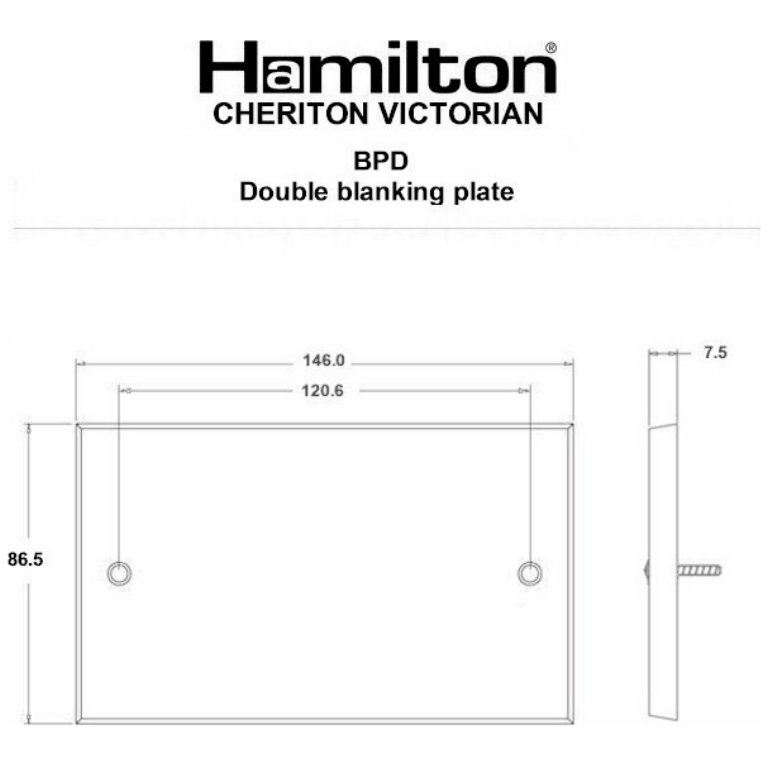 Hamilton Cheriton Victorian Black Nickel Double Blank Plate | UKES