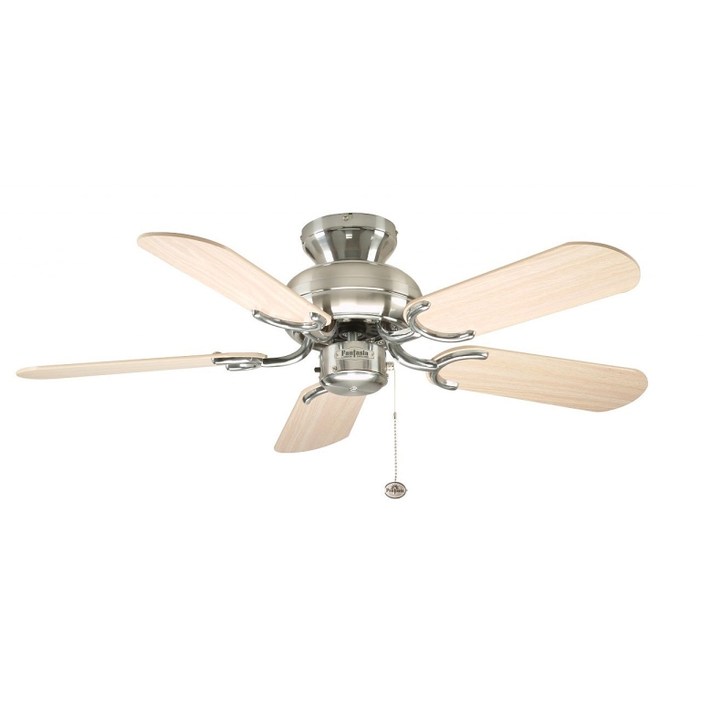 Fantasia Capri 36 inch Pull Cord Stainless Steel Ceiling Fan with ...