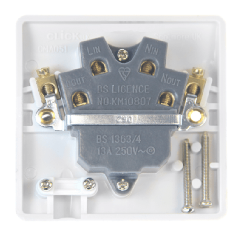 Click Mode White PVC Switched Fused Spur Connection Unit with Flex ...