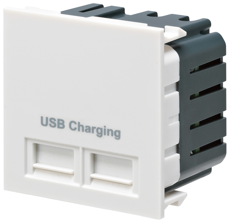 MK Electric Logic Plus™ White 2A Dual USB Charging Euro Module | UKES