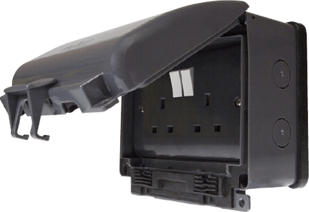 Click Aquip66 2 Gang 13amp Weatherproof Switched Socket | UKES