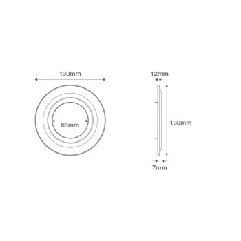 Ovia Lighting 130mm Chrome Downlight Converter Plate with 65mm Aperture ...