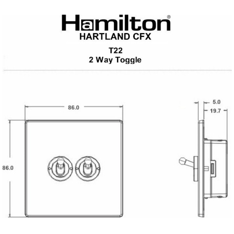 Hamilton Hartland CFX Etrium Bronze 2 Gang 20AX 2 Way Toggle Switch ...