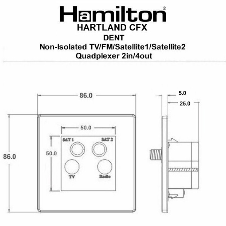 Hamilton Hartland CFX Connaught Bronze Non-Isolated TV+FM+SAT1+SAT2 2 ...