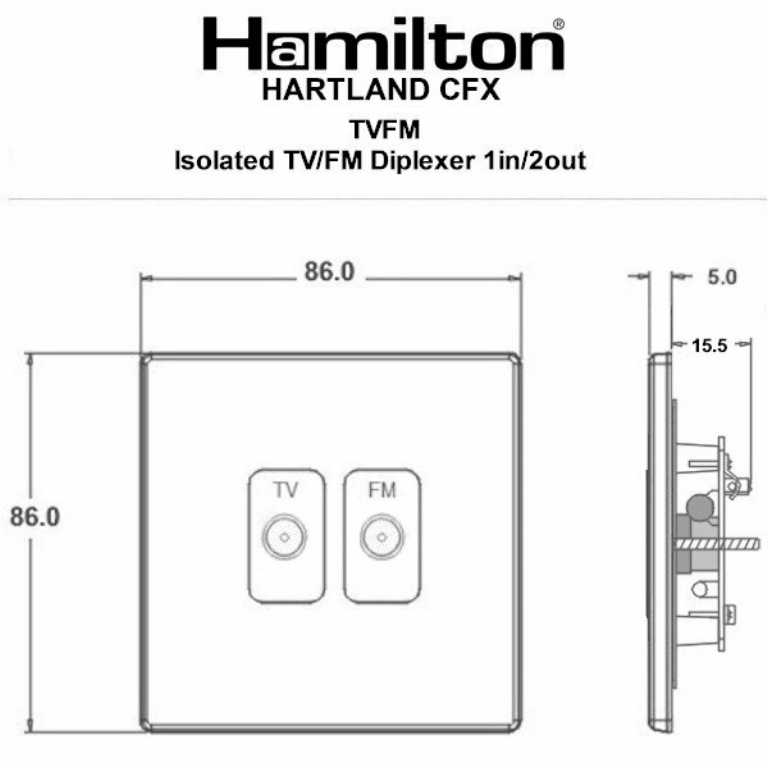 Hamilton Hartland CFX Connaught Bronze Isolated 1 In/2 Out TV/FM ...
