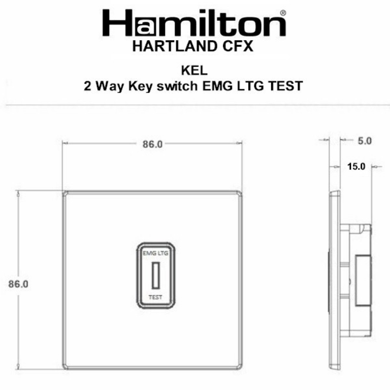 Hamilton Hartland CFX Primed White 20AX 2 Way Key Switch Marked EMG LTG ...