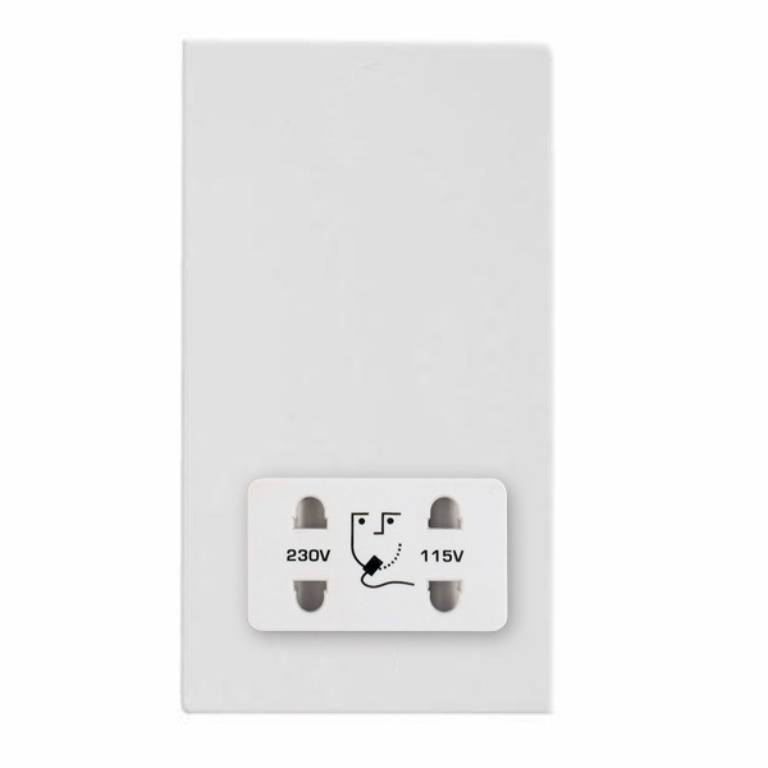 Hamilton Sheer CFX Gloss White Dual Voltage Shaver Socket with White ...