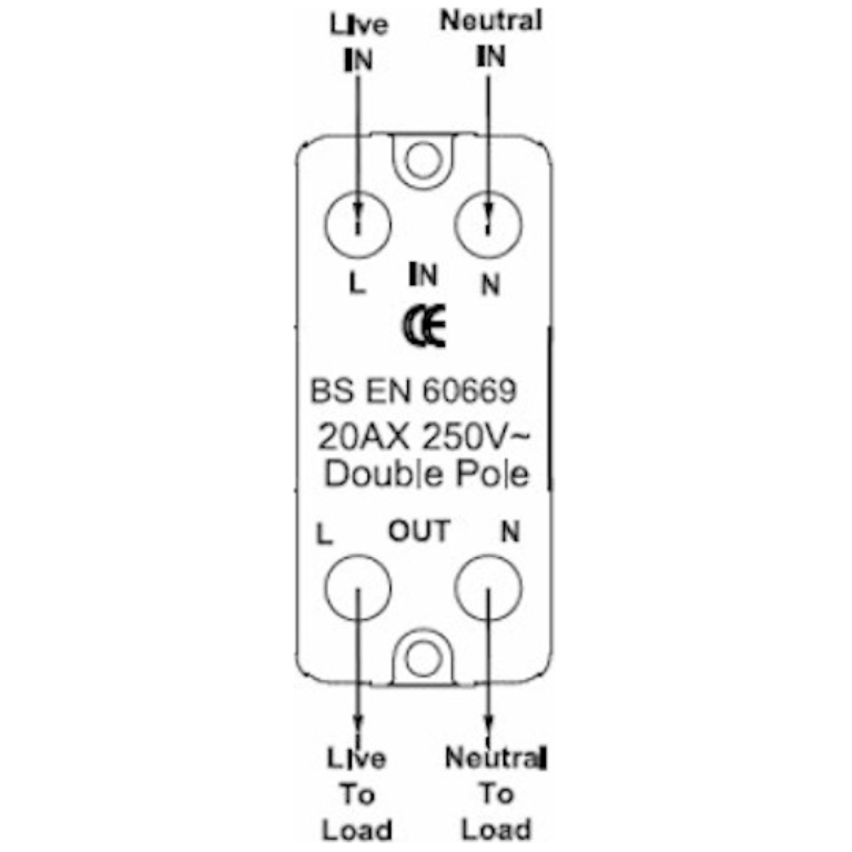 Hamilton GRID-IT 20AX Double Pole Switch Module with Bright Chrome ...