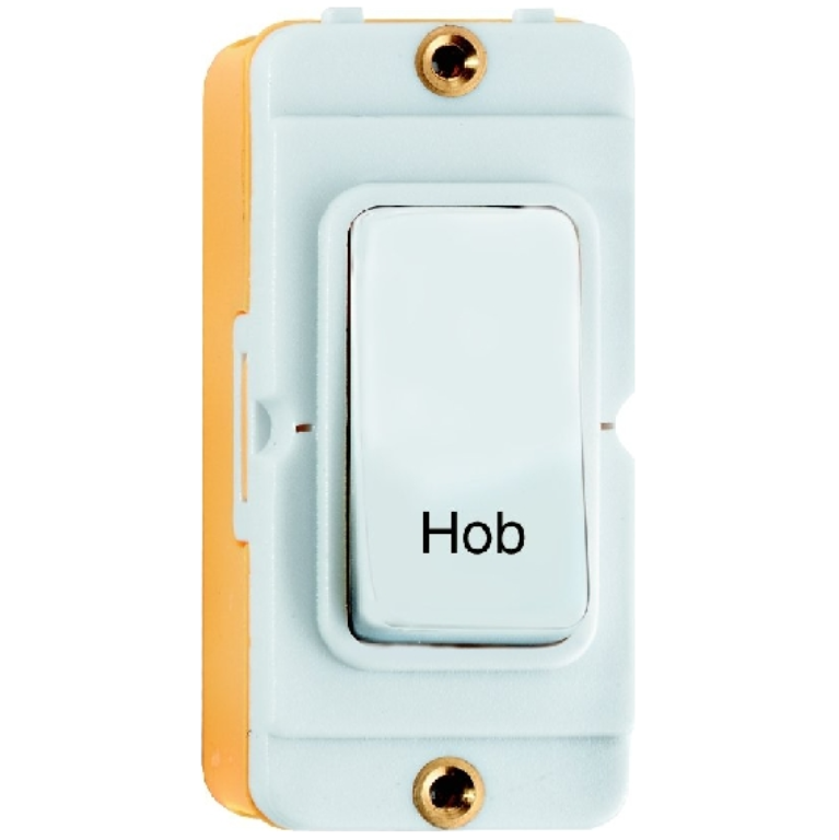 Hamilton GRID-IT 20AX Double Pole Hob Switch Module with White Rocker ...