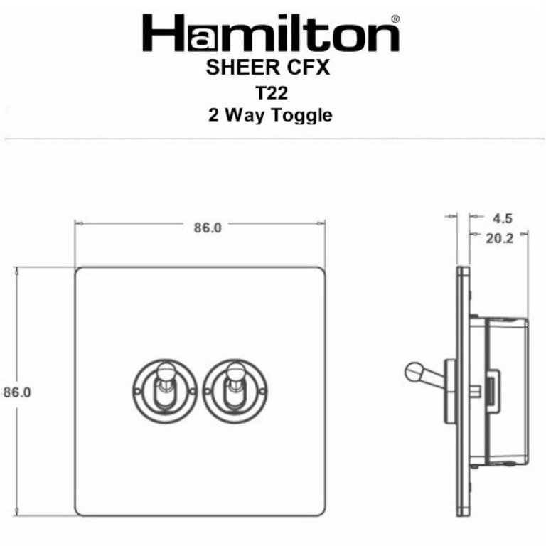 Hamilton Sheer CFX Richmond Bronze 2 Gang 20AX 2 Way Toggle Switch with ...