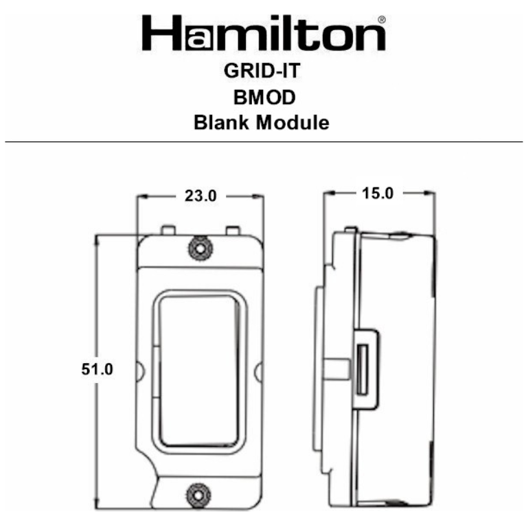 Hamilton GRID-IT Blank Module with Satin Steel Insert and Black ...