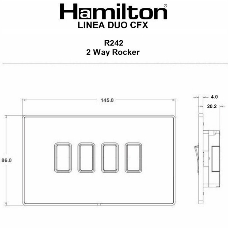 Hamilton Linea-Duo CFX Copper Bronze Frame/Copper Bronze Plate 4 Gang ...
