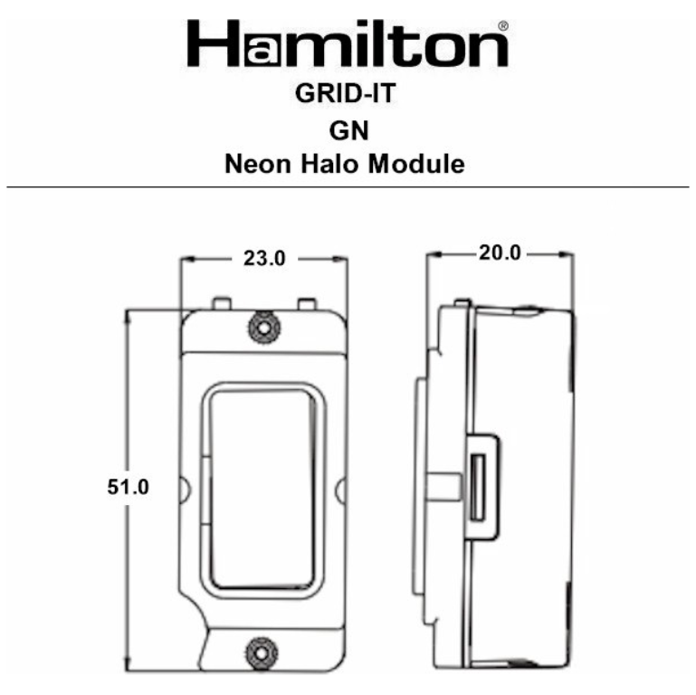 Hamilton GRID-IT Neon Halo Module with White Insert and Blue Neon Halo ...