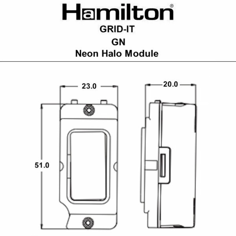 Hamilton GRID-IT Neon Halo Module with White Insert and Green Neon Halo ...