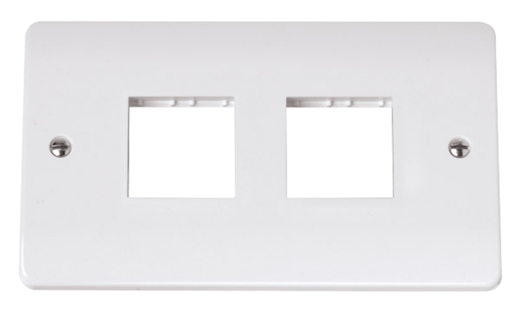 Click Mode Twin 2x2 Aperture White PVC Mini Grid Module Plate | UKES