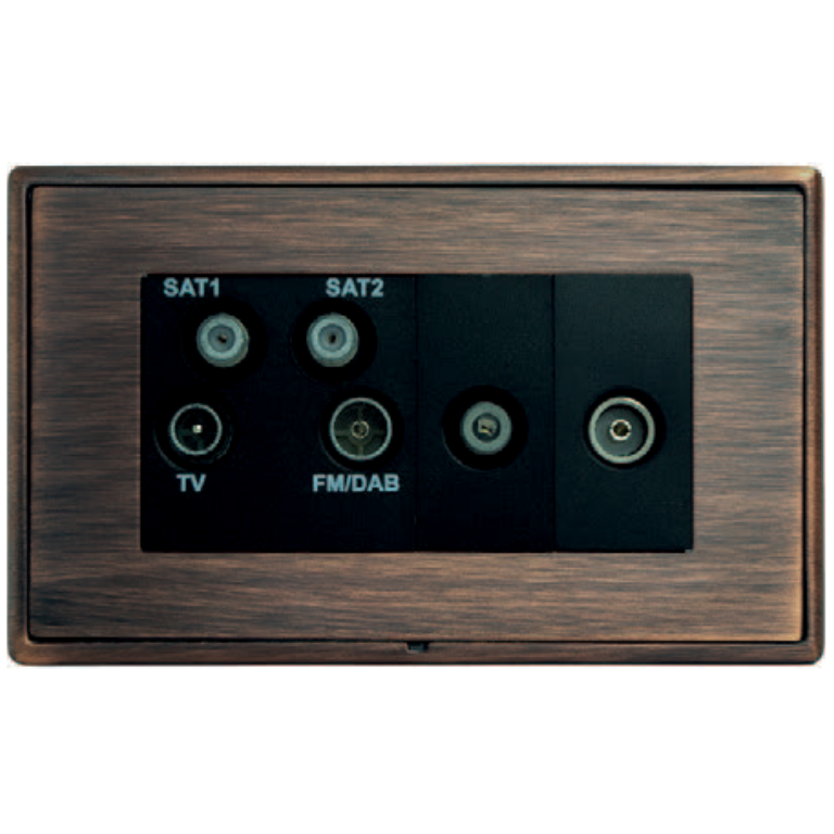 Hamilton Linea-Rondo CFX Copper Bronze Frame/Copper Bronze Plate Non-Isolated TV+FM+SAT1+SAT2 2 ...