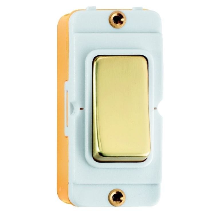 Hamilton GRID-IT 20AX 2 Way Switch Module with Polished Brass Rocker ...