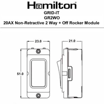 Hamilton GRID-IT 20AX Non-Retractive 2 Way and Off Switch Module with ...