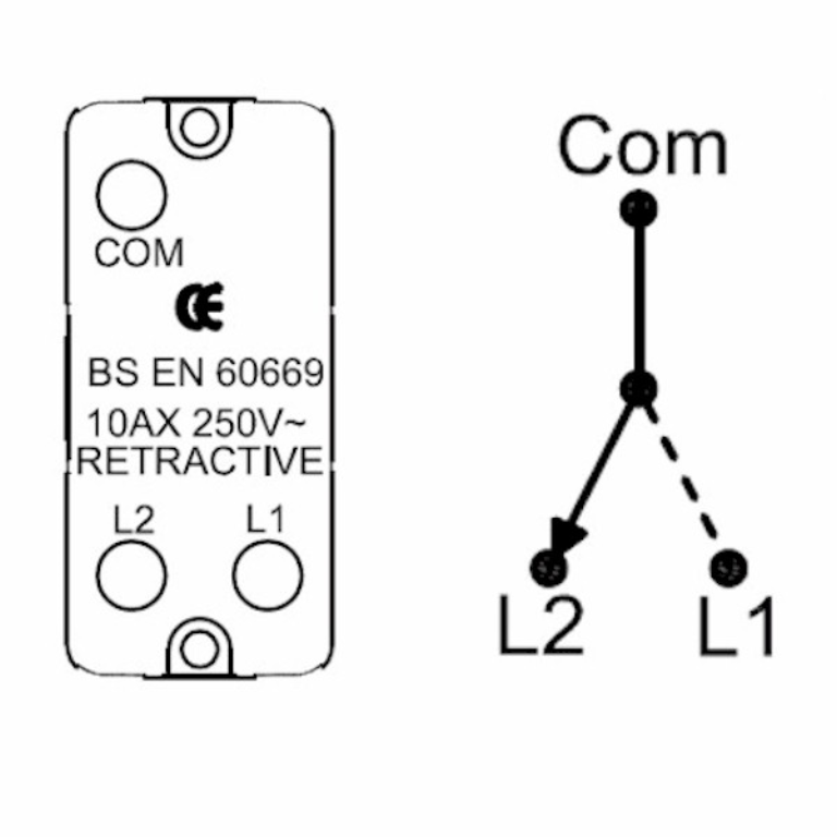 Hamilton GRID-IT 10AX 2 Way and Off Retractive Switch Module with Satin ...