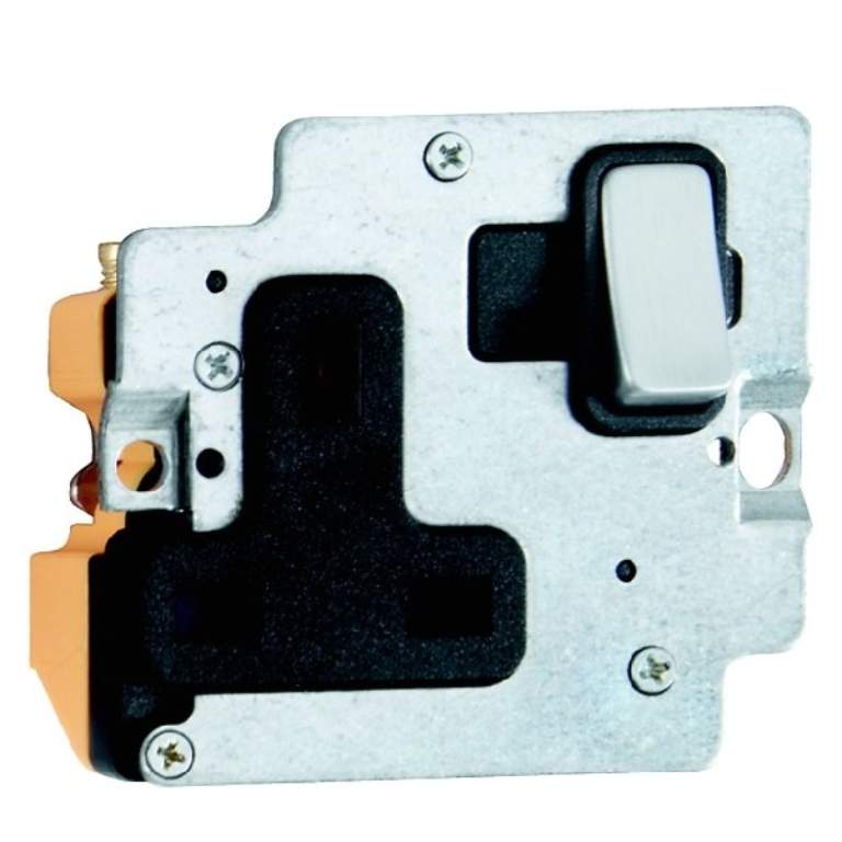 Hamilton GRID-IT 13A Double Pole Switched Socket Module with Satin ...