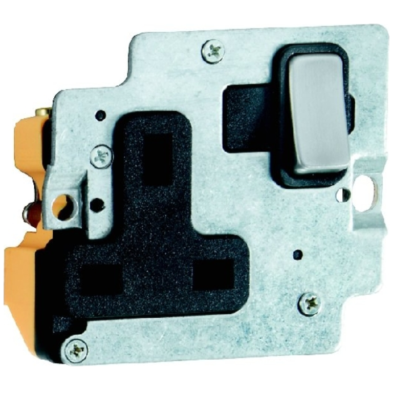 Hamilton GRID-IT 13A Double Pole Switched Socket Module with Satin ...